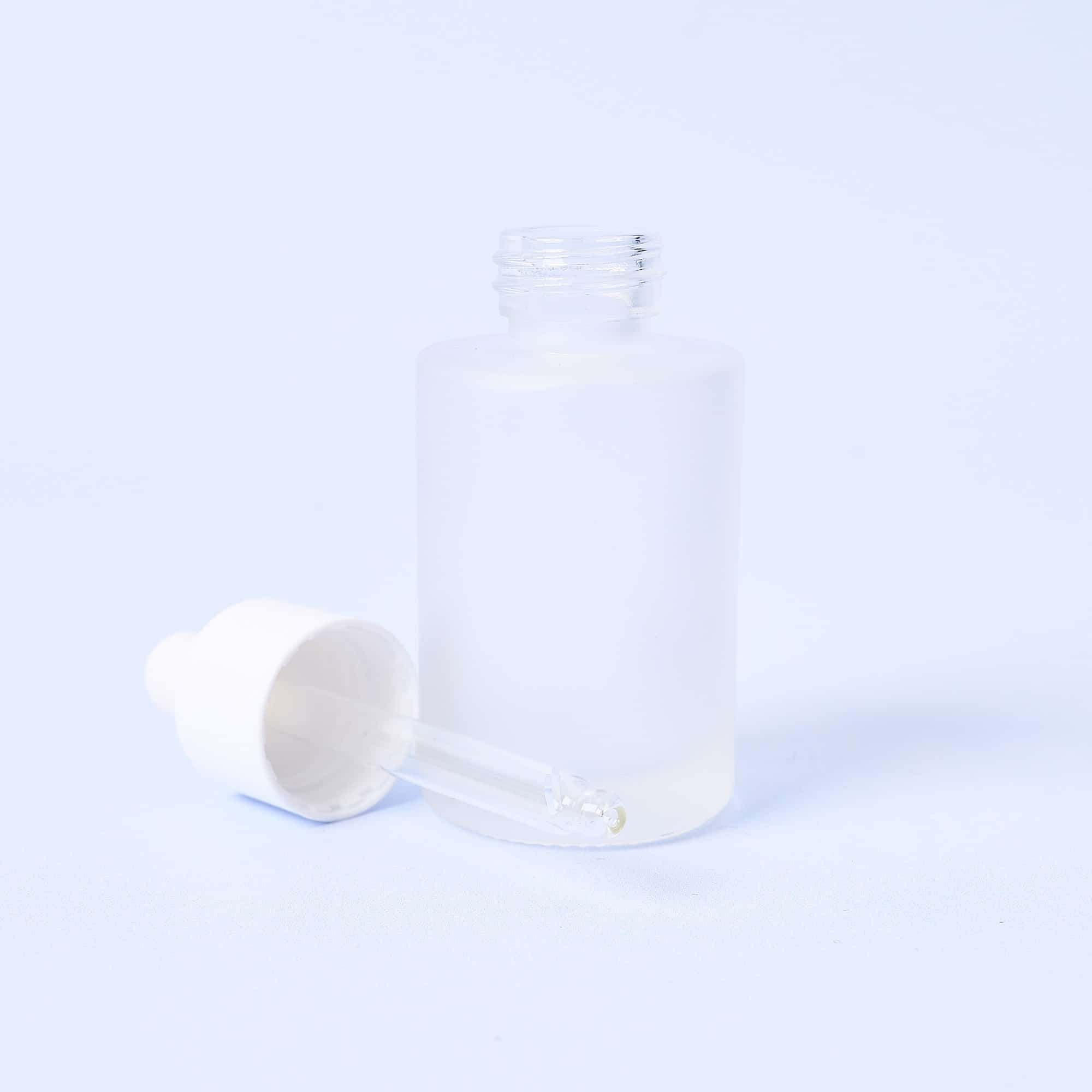 30ml Frosted Glass Dropper Bottle With White Pipette