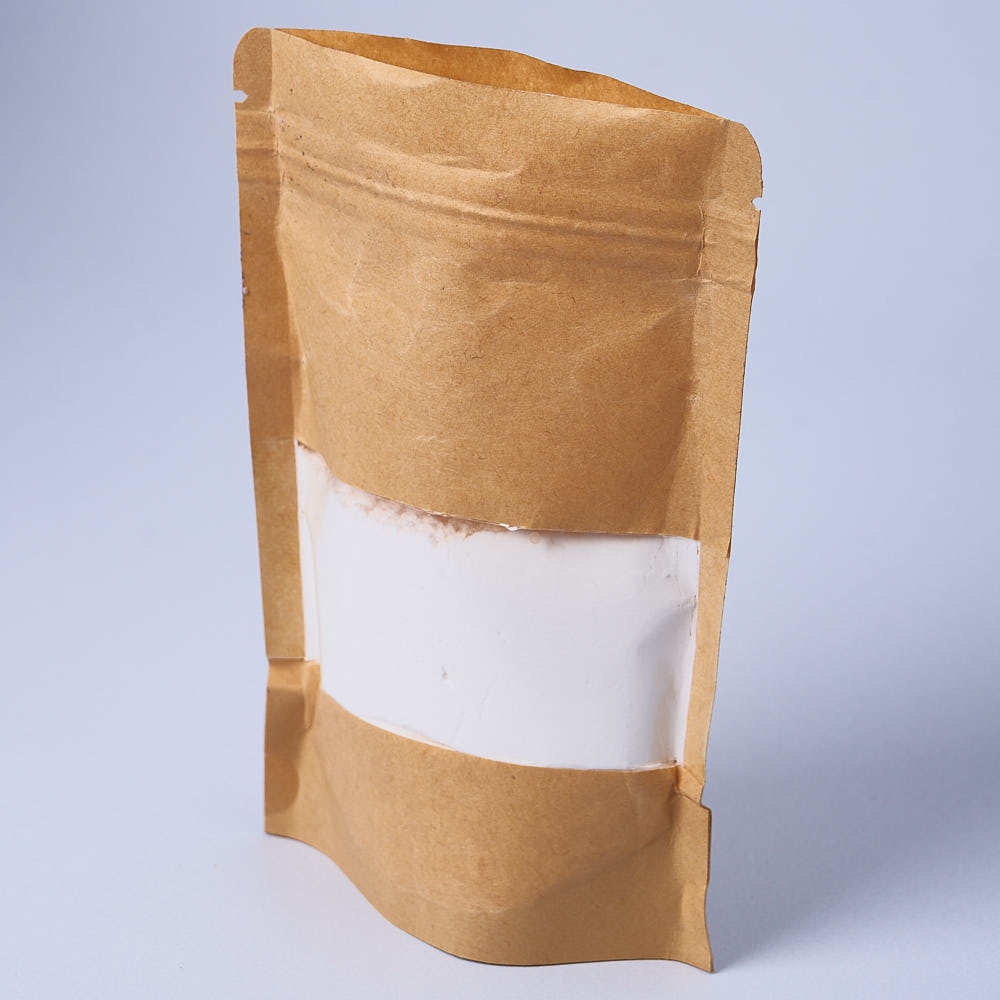 Resealable Kraft Bag with Window Brown - Bag of 10
