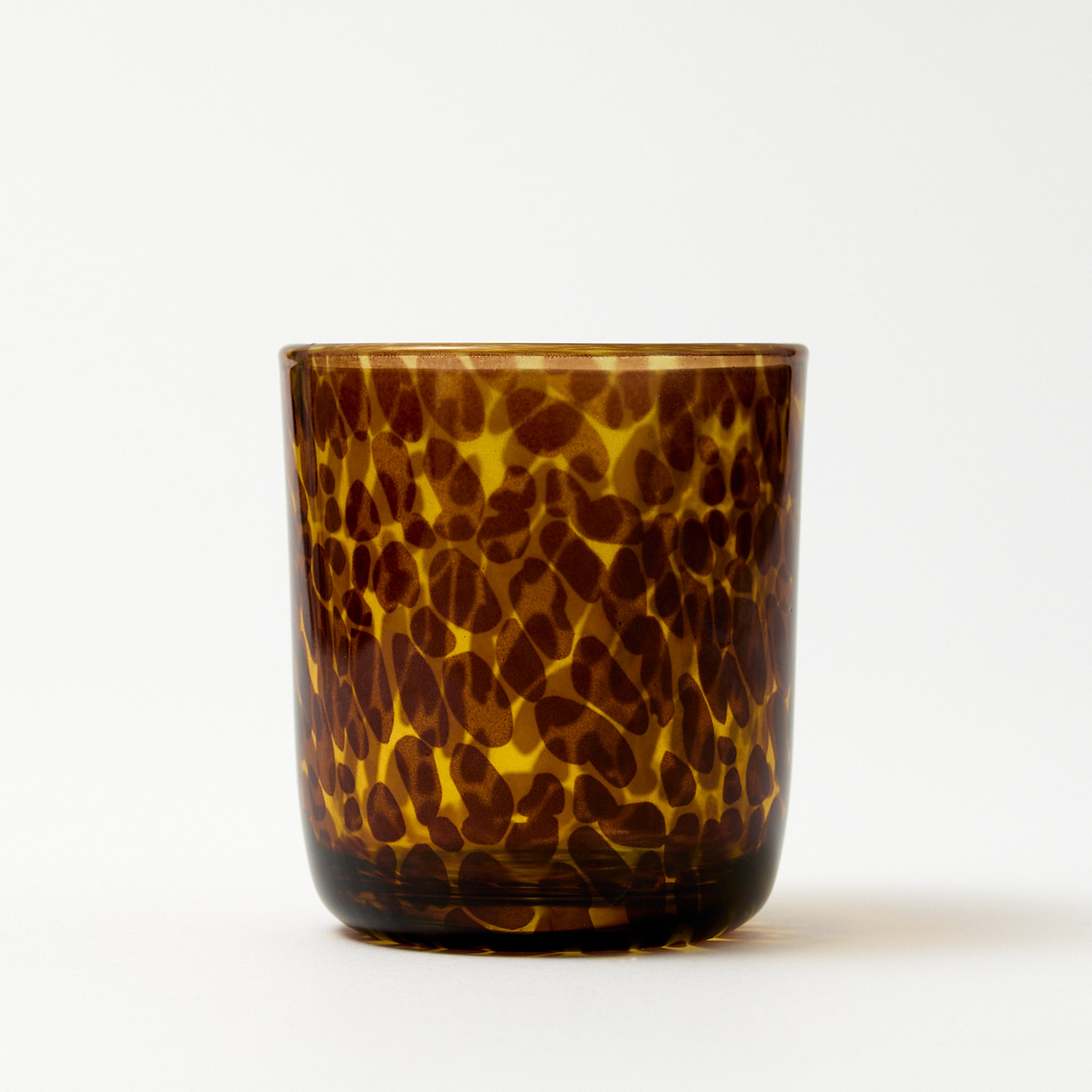 30cl Brown Tortoise Curved Candle Glass