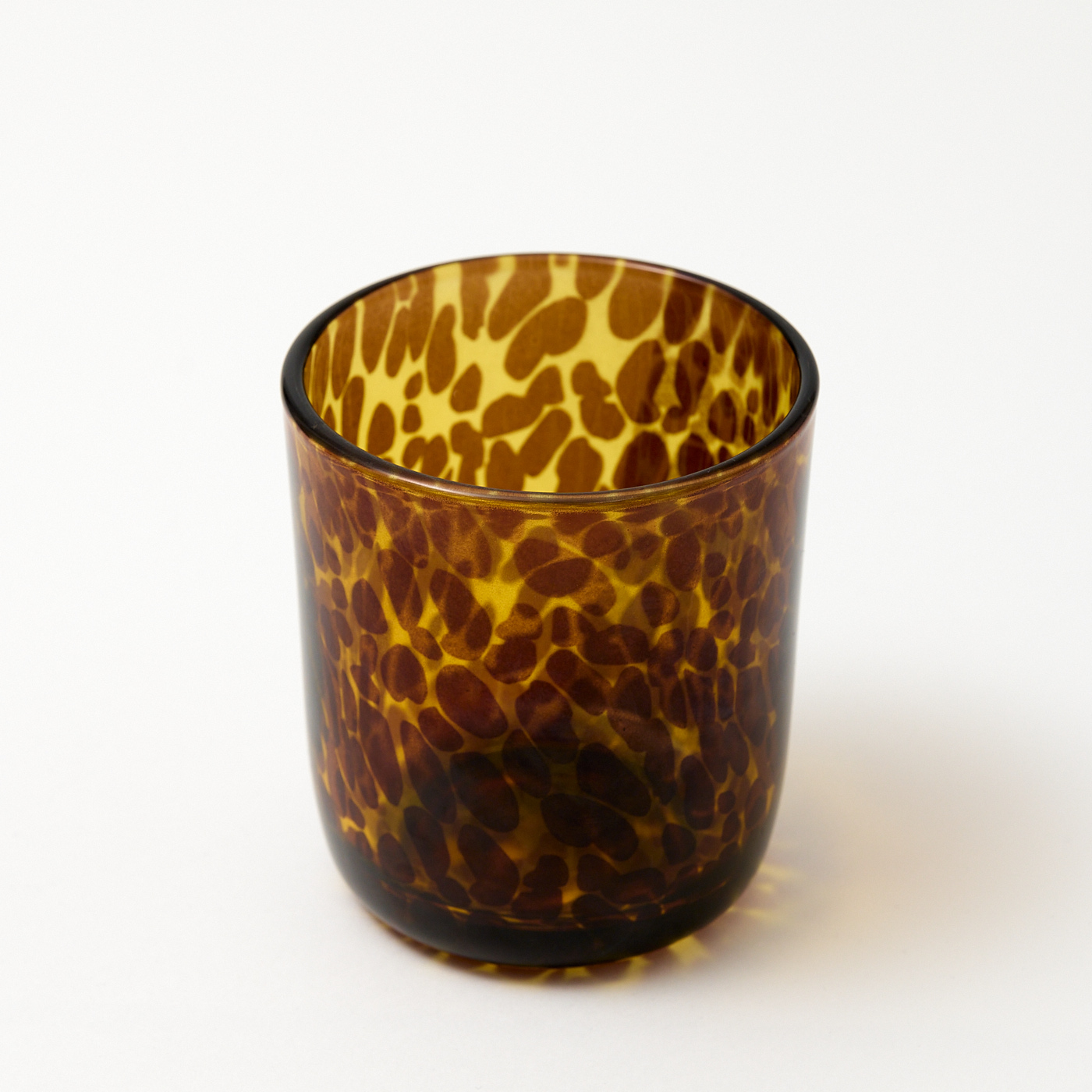 30cl Brown Tortoise Curved Candle Glass