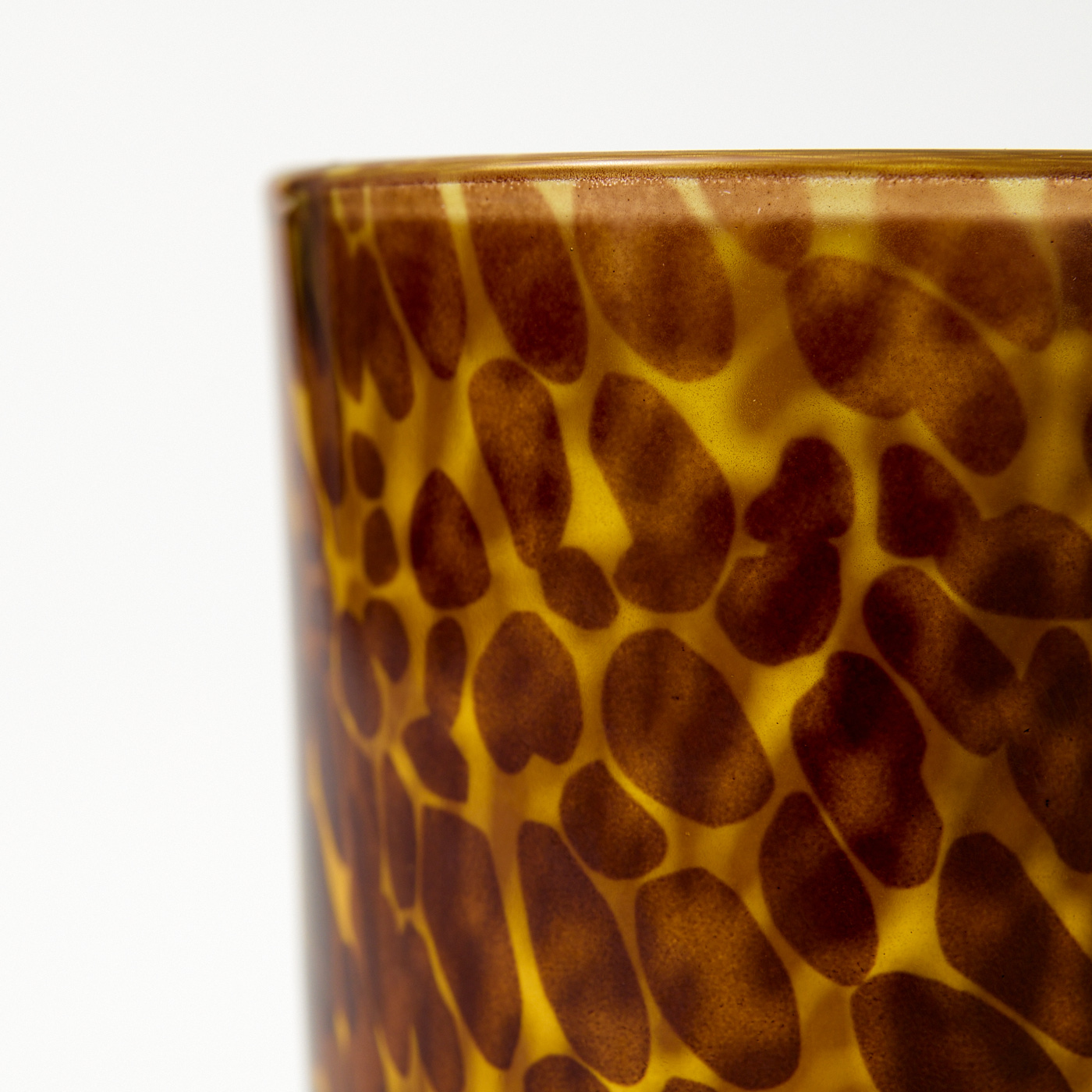 30cl Brown Tortoise Curved Candle Glass