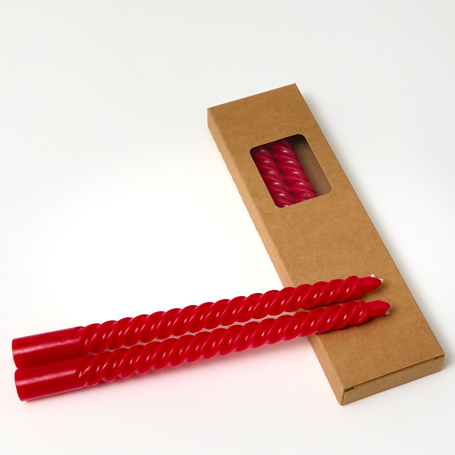 Red Twisted Candles - Pack of 4 - The Soap Kitchen